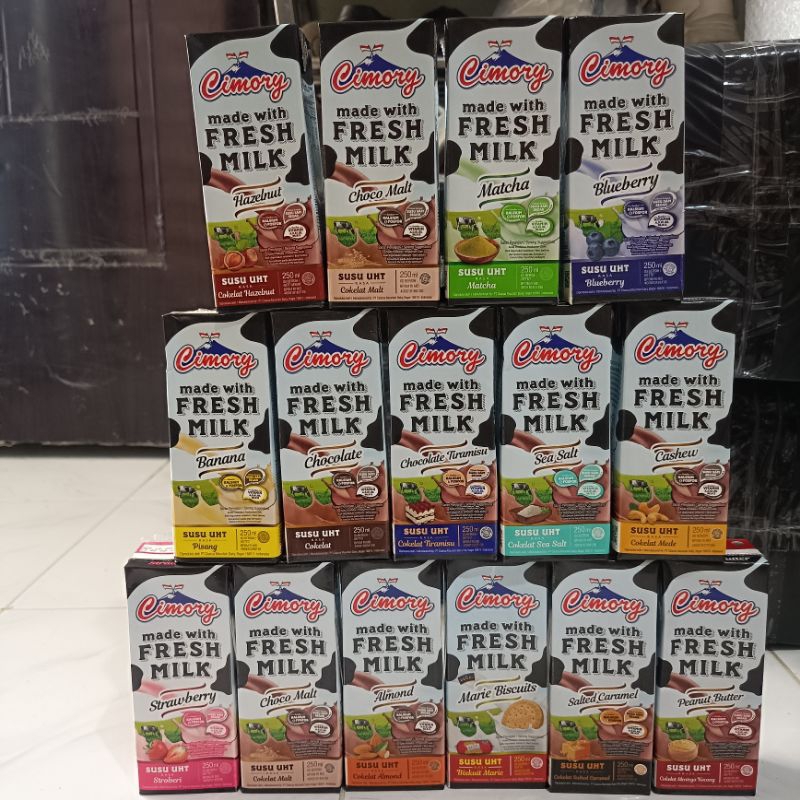 Jual susu Cimory UHT Fresh Milk 250ml varian lengkap bisa mix | Shopee Indonesia
