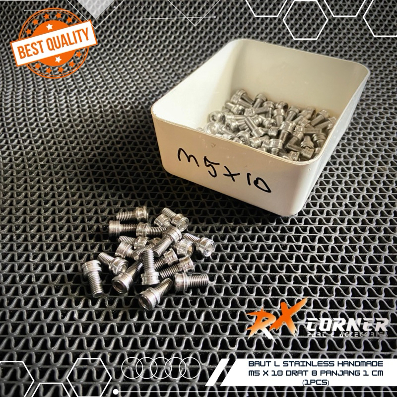 Jual Baut Baud L Custome M5x10 Drat 8 Panjang 1cm ( 1pcs ) | Shopee ...