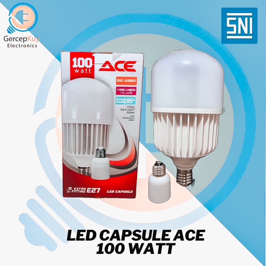 Jual Lampu LED Capsule ACE 100WATT PUTIH E27 | Shopee Indonesia