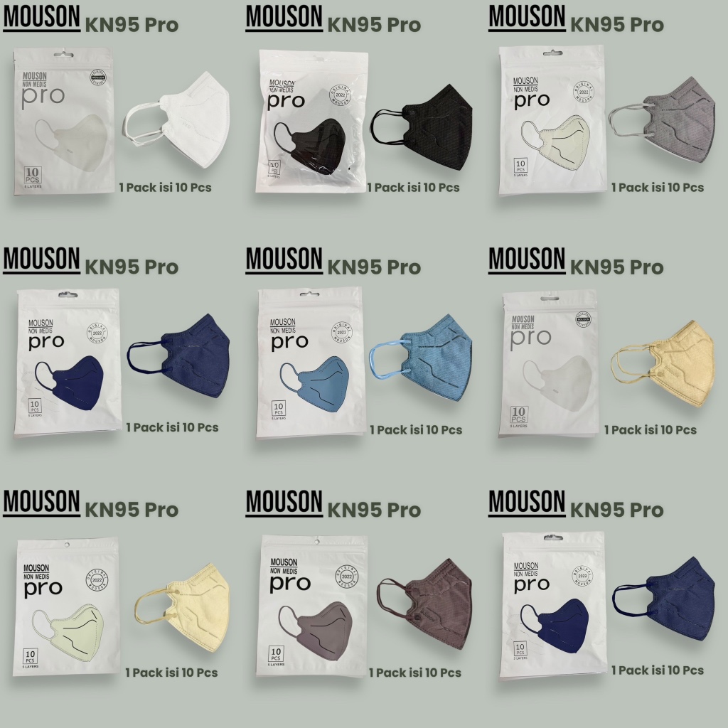 Jual Masker Mouson KN95 Pro 5Ply New Model Original isi 10Pcs | Shopee ...