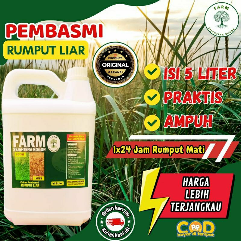 Jual cairan herbisida,pembasmi rumput liar,hama gulma ilalang 5liter ...