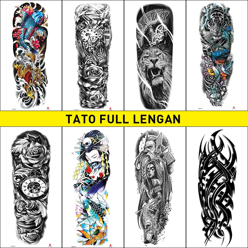 Jual 【TATTOO ARTIST,】 tato full lengan，tato tahan air，tato temporer ...