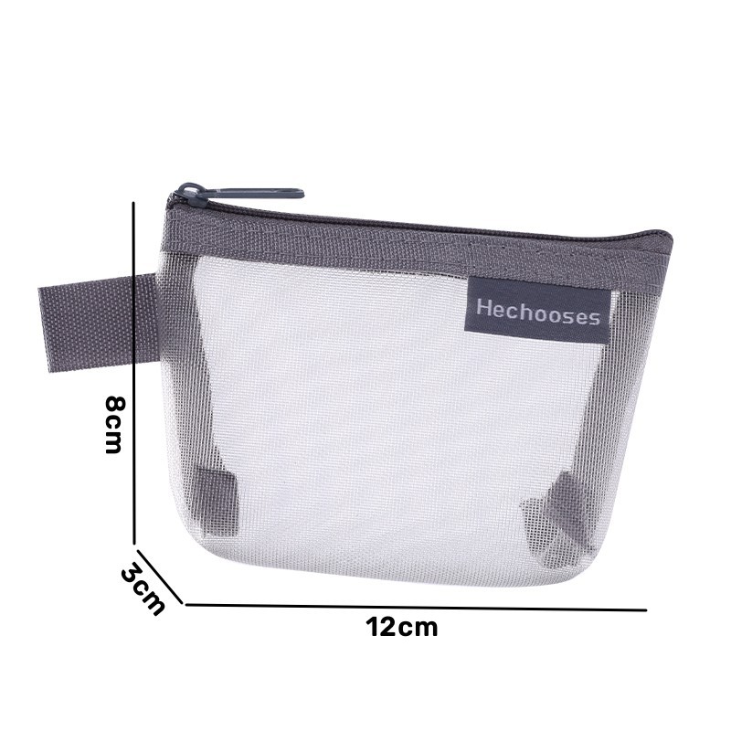 Jual Tas pouch mini jaring Pouch transparant alat tulis Dompet kosmetik ...