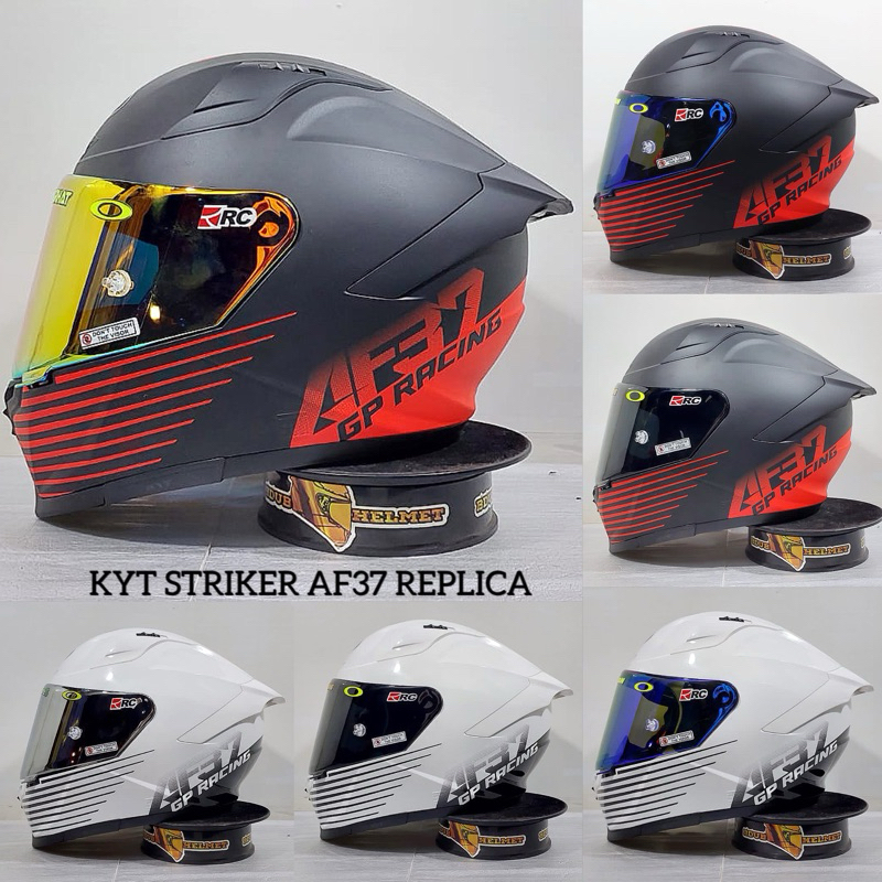 Jual KYT STRIKER AF37 REPLICA BLACK RED MATT(ORIGINAL) PAKET GANTANG ...