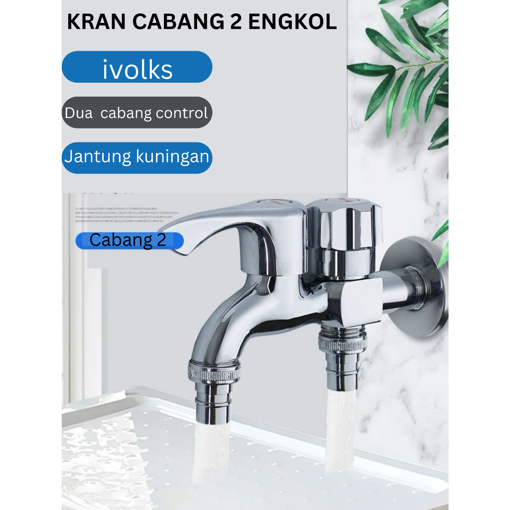 Jual Kran Cabang 2 Engkol Shower Cabang Keran Double Kamar Mandi 2 Way 2 Kran Tembok Wall Tap ...