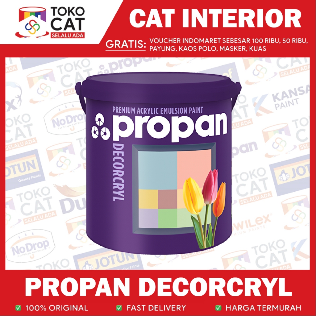 Jual CAT TEMBOK INTERIOR | PROPAN DECORCRYL DI 400 Warna Putih 2,5 L ...