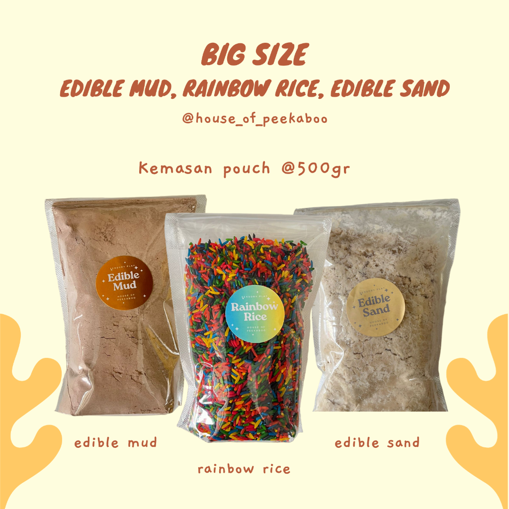 Jual [BIG SIZE] Edible Mud, Rainbow Rice, Edible Sand Pouch 500 gr ...