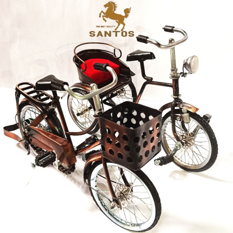 Jual paket hemat miniatur becak mandarin dan sepeda keranjang | Shopee ...