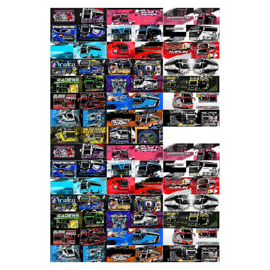 Jual STICKER BUS BASURI TUNGGAL JAYA CAMPUR 1 Lembar Isi 45 kotak ...