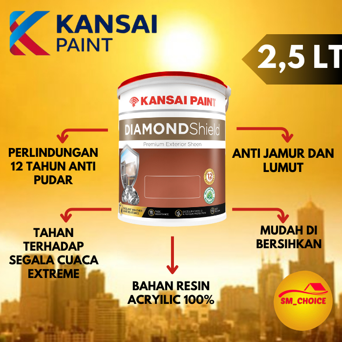 Jual KANSAI DIAMOND SHIELD 2,5 LT CAT TEMBOK EKSTERIOR DIAMOND SHIELD 2 ...