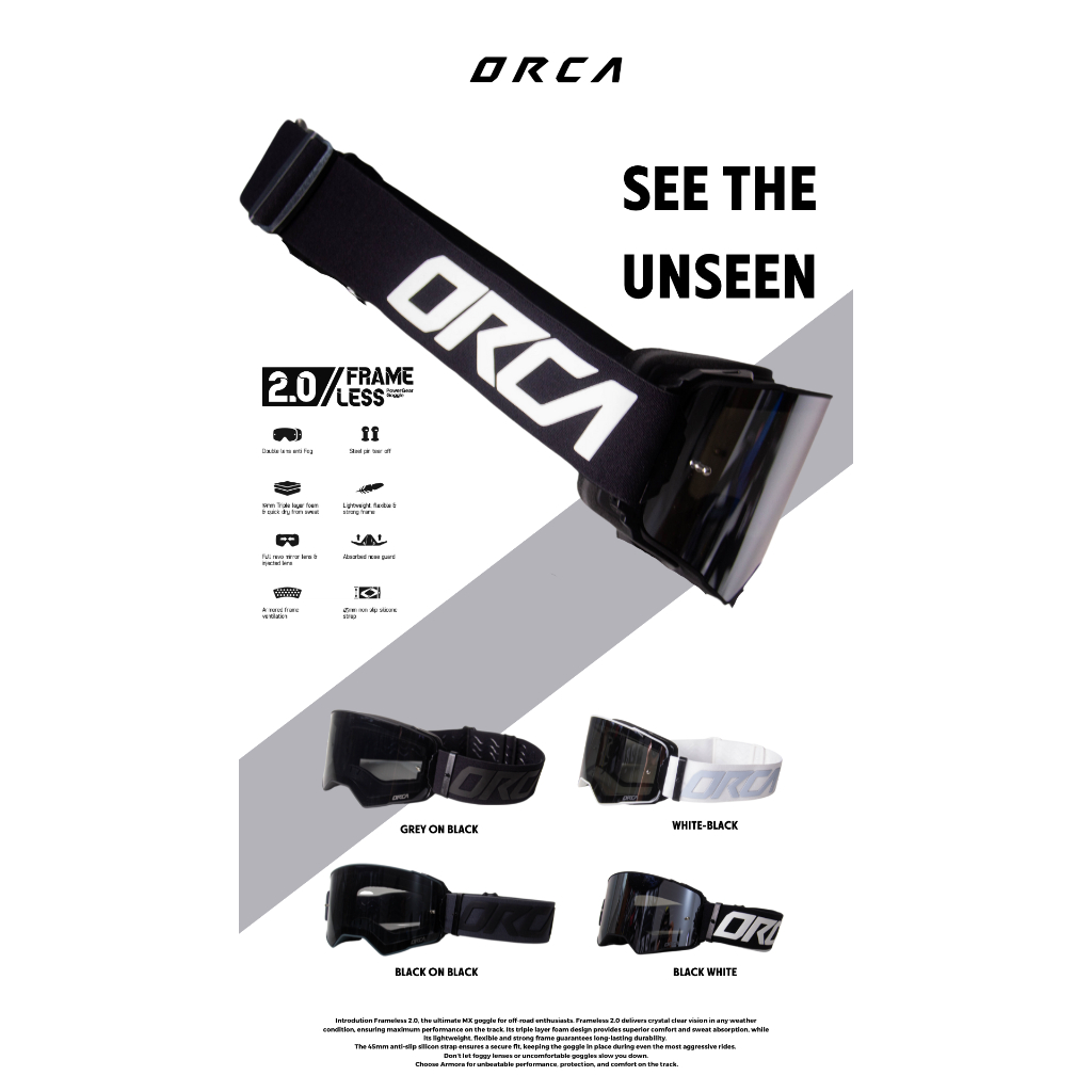 Jual Orca Powergear - KACAMATA TRAIL / MOTOCROSS GOGGLE FRAMELESS 2.0 ...
