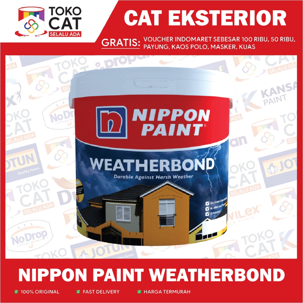 Jual Nippon Paint Weatherbond Cat Tembok Tinting (Bisa Request Warna ...