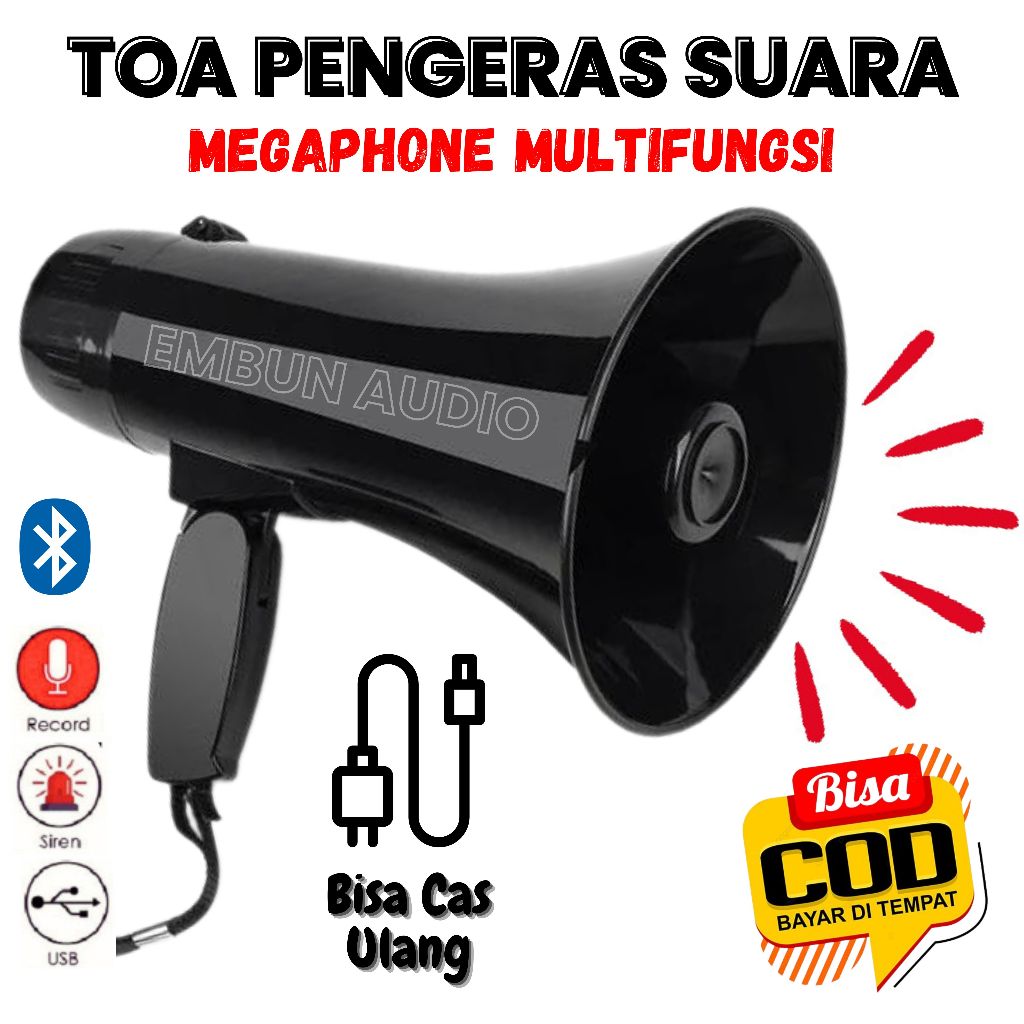 Jual TOA Megaphone Bluetooth FLECO YC-165RUBT BISA BLUETOOTH HP & USB ...