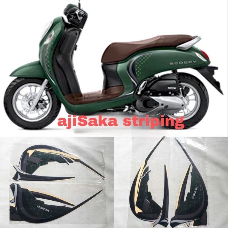 Jual striping stiker lis polet bodi motor honda scoopy staylish 2024 ...