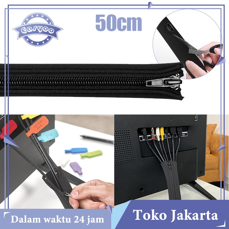 Jual Cable Sleeve Dengan Zipper 50cm Cover Penutup Kabel Sarung Penutup Kabel | Shopee Indonesia