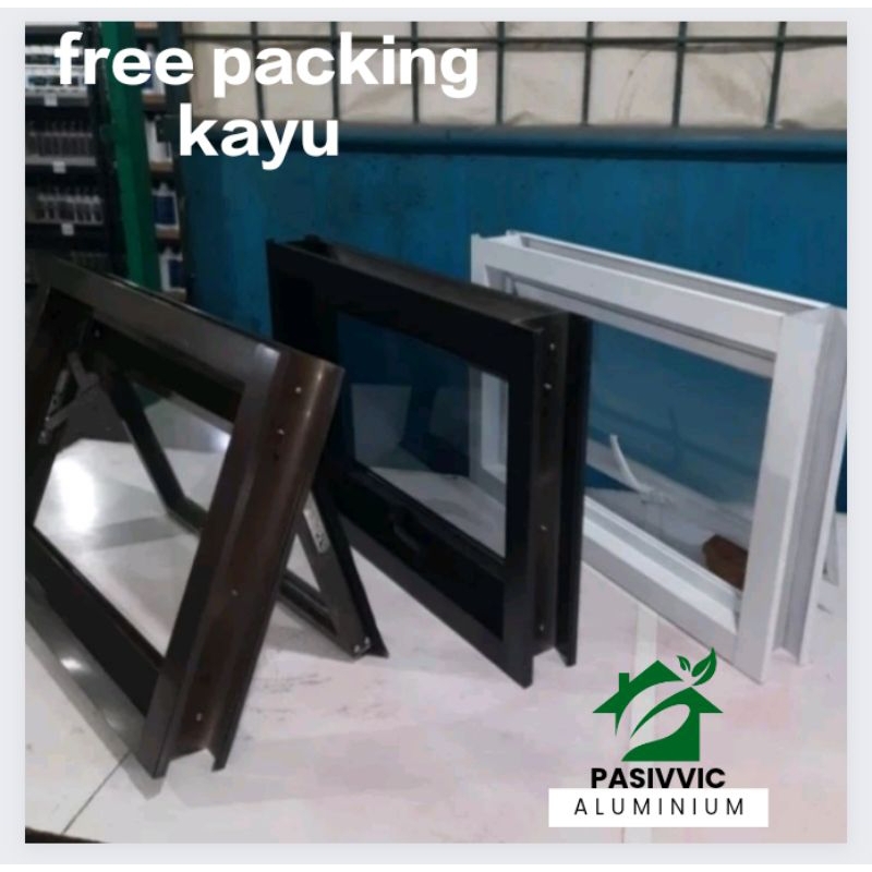 Jual jendela aluminium jendela Boven/ventilasi 60x40 free packing kayu ...