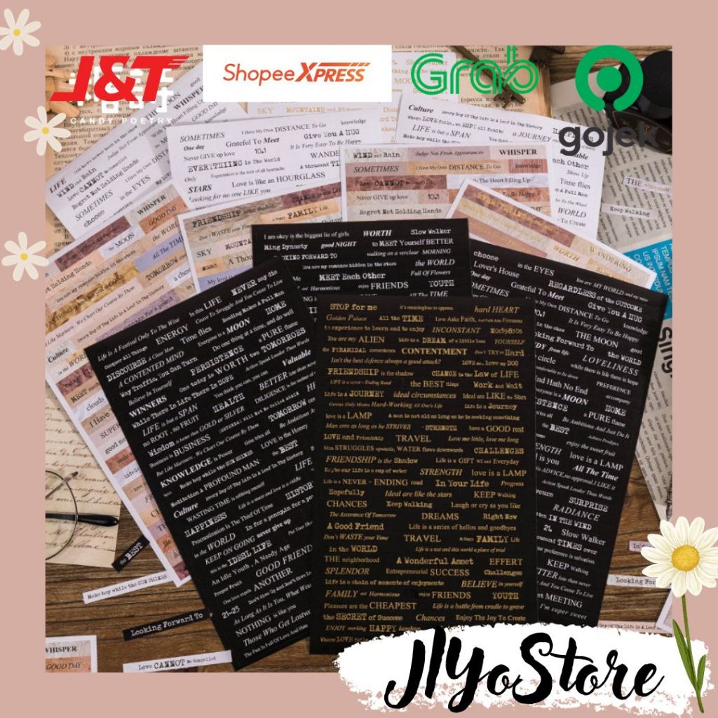 Jual 4lembar Label Stiker Sticker Bujo Journal Jurnal Scrapbook Planner ...