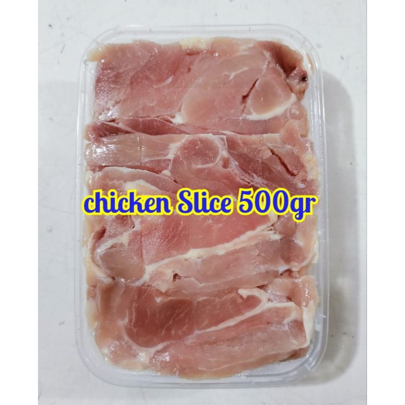 Jual AYAM SLICE / CHICKEN SLICE 500gr Frozen food halal | Shopee Indonesia