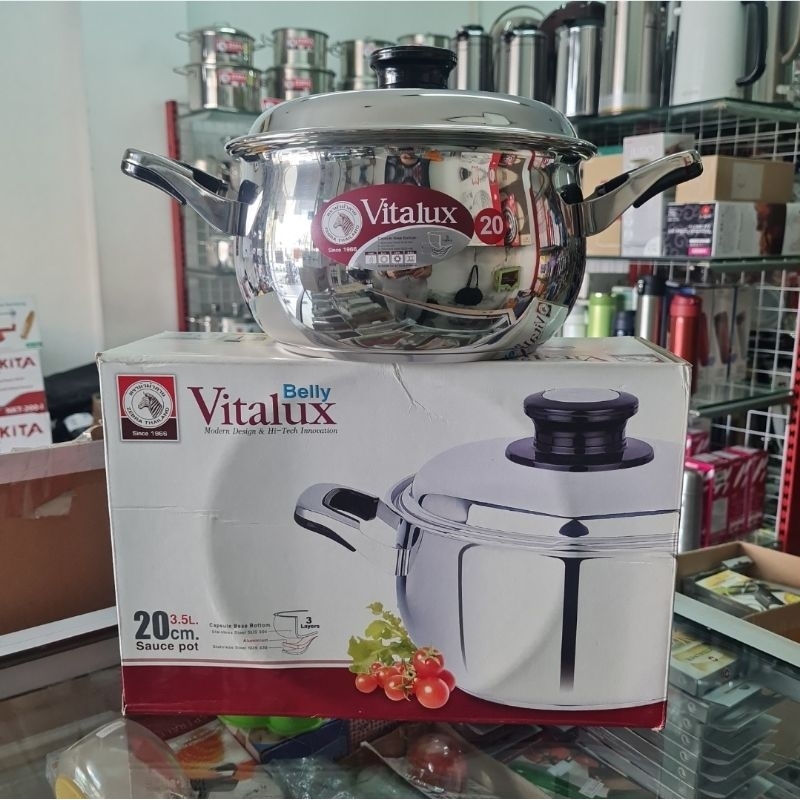 Jual 162520 Panci Sauce Pot D20cm Zebra Vitalux Belly, SUS 304, Made in ...