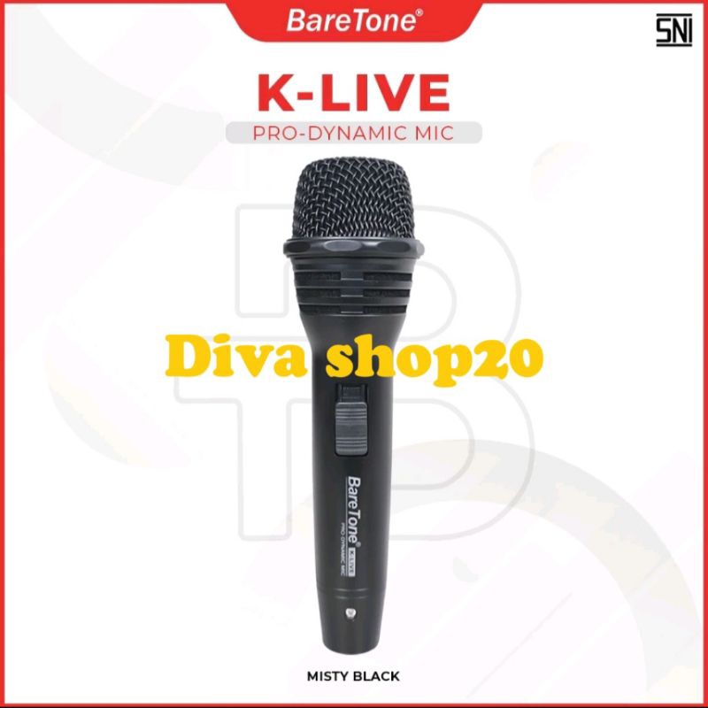 Jual Mic microphone kabel Baretone K-LIVE Black/hitam original garansi ...