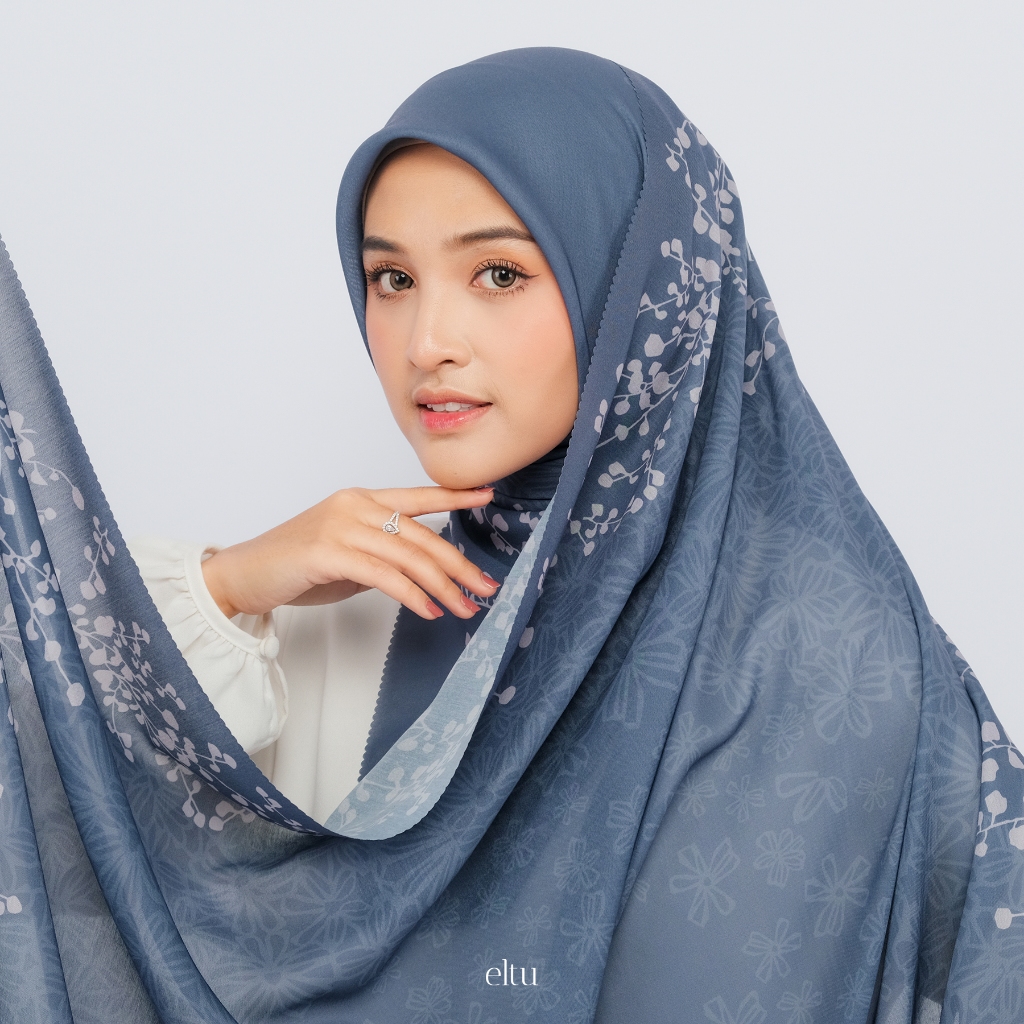 Jual Eltu - Kerudung SegiEmpat Voal Print Premium Basic Lasercut Zania Scarf Eltu | Shopee Indonesia