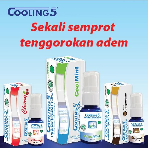 Jual COOLING 5 SPRAY COOL MINT / CHERRY / CAPPUCINO ISI 15ml | Shopee ...