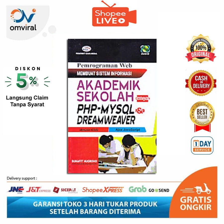 Jual PEMROGRAMAN WEB MEMBUAT SISTEM INFORMASI AKADEMIK SEKOLAH DENGAN PHP-MYSQL DREAMWEAVER ...