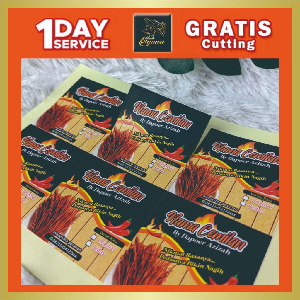 Jual Sticker Label Kotak Makanan Stiker Snack Cemilan Ringan Keripik ...