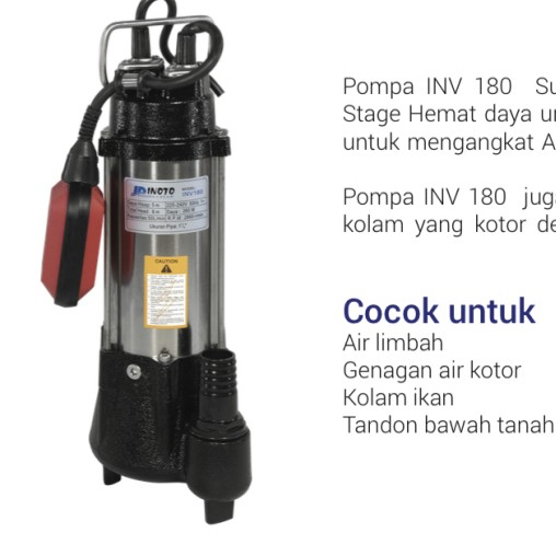Jual Pompa Air KotorPompa Kuras Kolam Air Kotor INOTO inv 180 ...