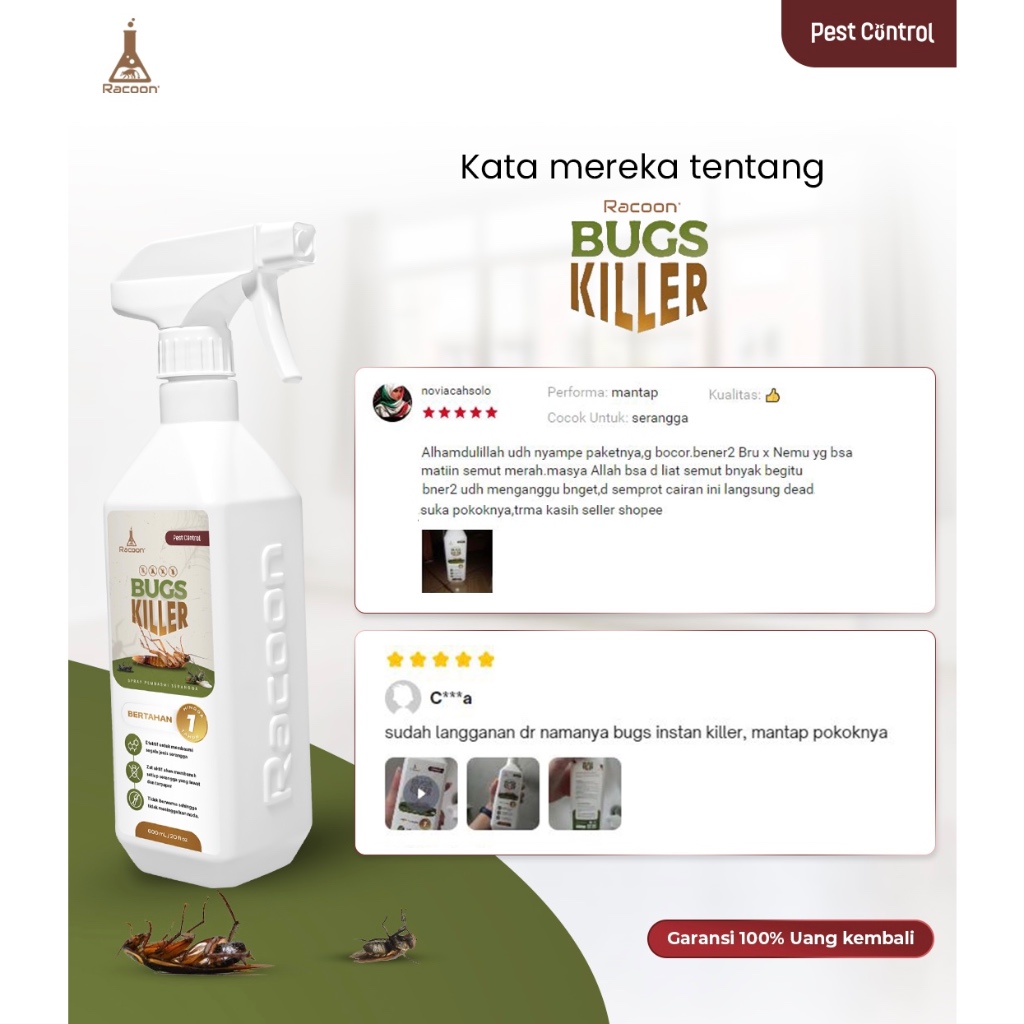 Jual RACOON Bugs Killer Spray Anti Kecoa, Semut & Serangga 300ML | Shopee Indonesia