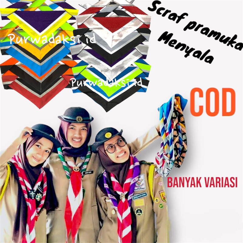 Jual Termurah COD || SCRAFT /syal PRAMUKA warna kain jumping / Scraf ...