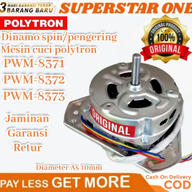 Jual Dinamo/motor spin mesin cuci polytron PWM 8371/PWM 8372/PWM 8373/DINAMO PENGERING | Shopee ...