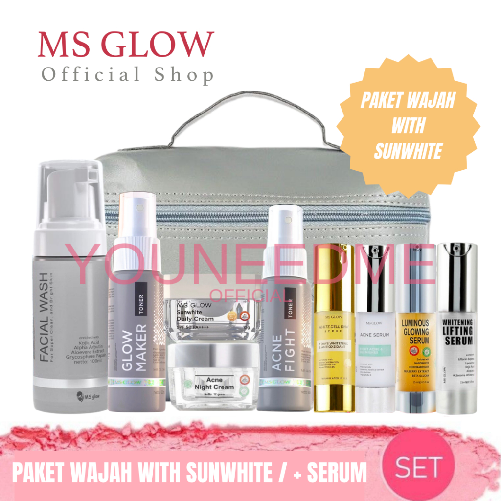 Jual PAKET WAJAH WITH SUNWHITE MS GLOW | Shopee Indonesia