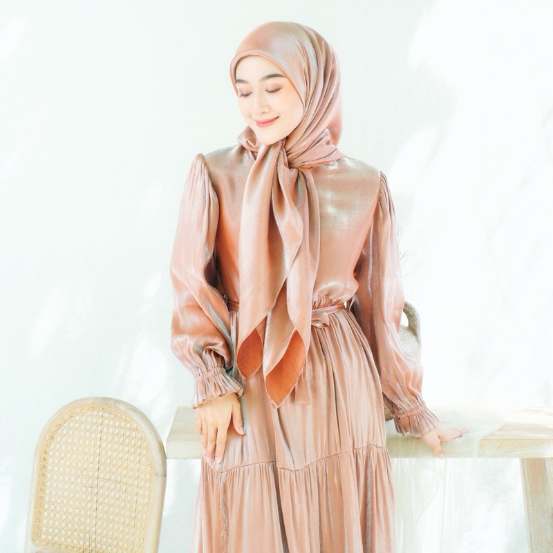 Jual ELEA DRESS SHIMMER TERBARU|SET DRESS HIJAB TERBARU|GAMIS SHIMMER ...
