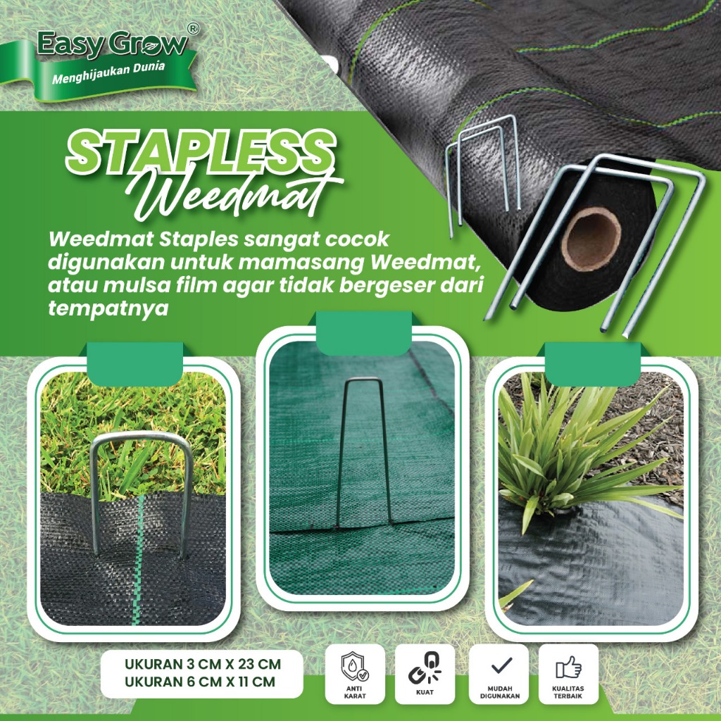 Jual Weedmat Stapples Galvanis Easy Grow 6 cm x 11 cm - 10 pcs per pack | Shopee Indonesia