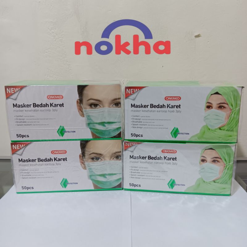 Jual Nokha Medical | Masker Bedah Karet Onemed Hijab Non Hijab isi ...
