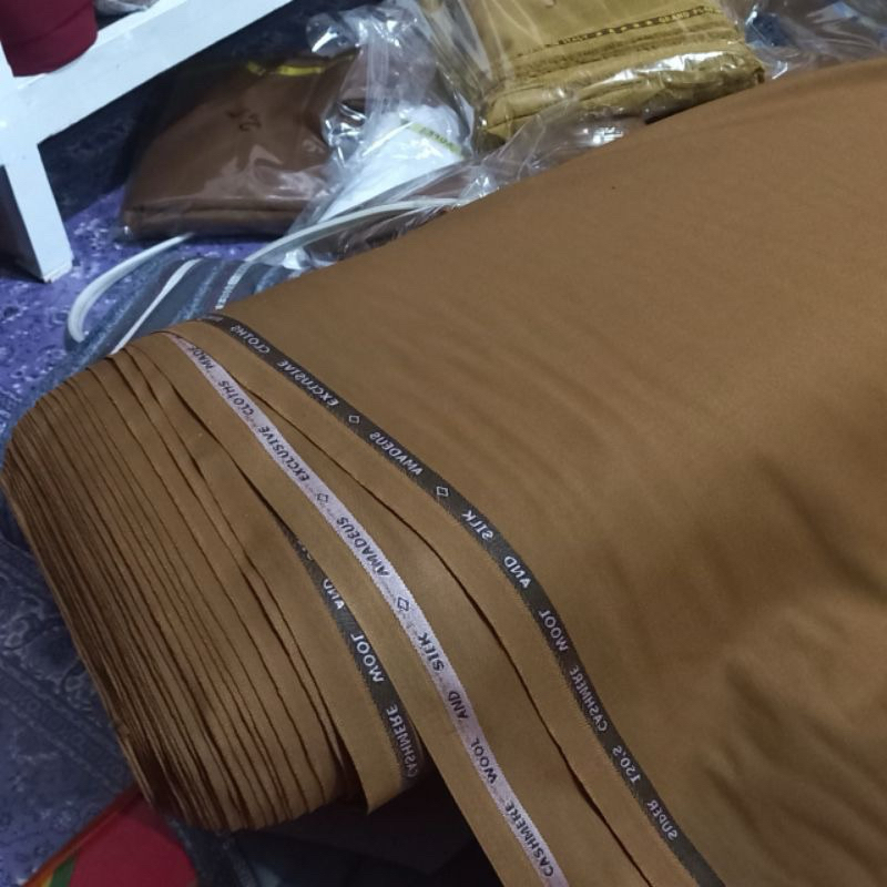 Jual kain pemda tebal khaki premium wool & silk bahan seragam dinas pdh | Shopee Indonesia