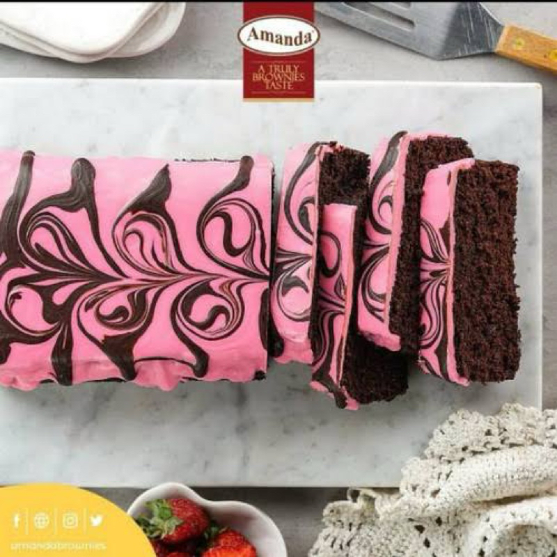 Jual Brownies Kukus Pink Marble Original Amanda Bandung/ Cemilan Snack ...