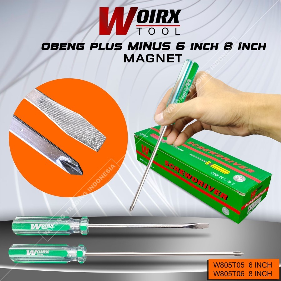 Jual Obeng Plus Minus Magnet 6" 8" inch Gagang Fiber | Shopee Indonesia
