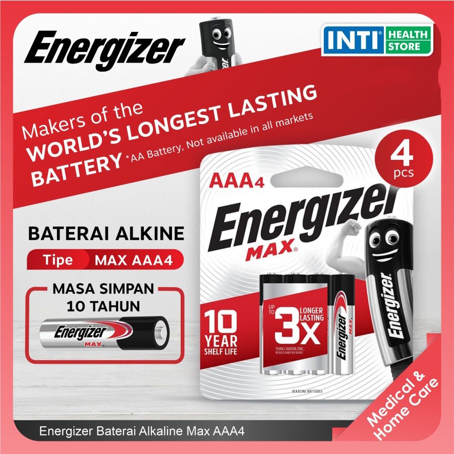 Jual Energizer | Baterai Alkaline Max AAA4 | Alkaline Battery Energizer ...