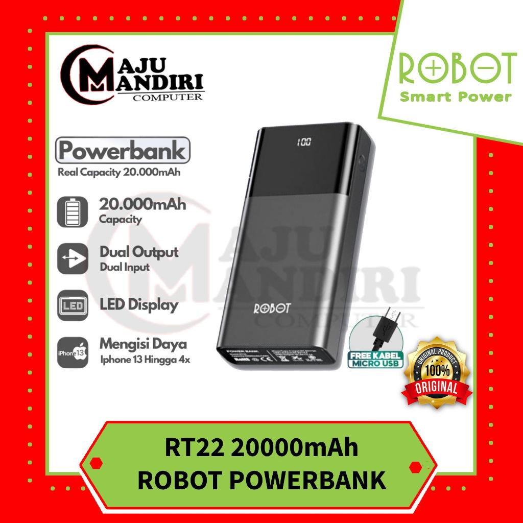 Jual Power Bank ROBOT RT22 Powerbank 20000Mah Dual Port Input Orginal ...