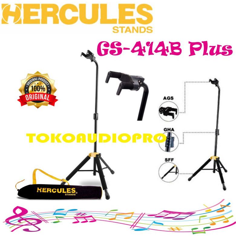Jual Stand Hercules Stand GS414B PLUS Single Guitar Stand with Auto ...