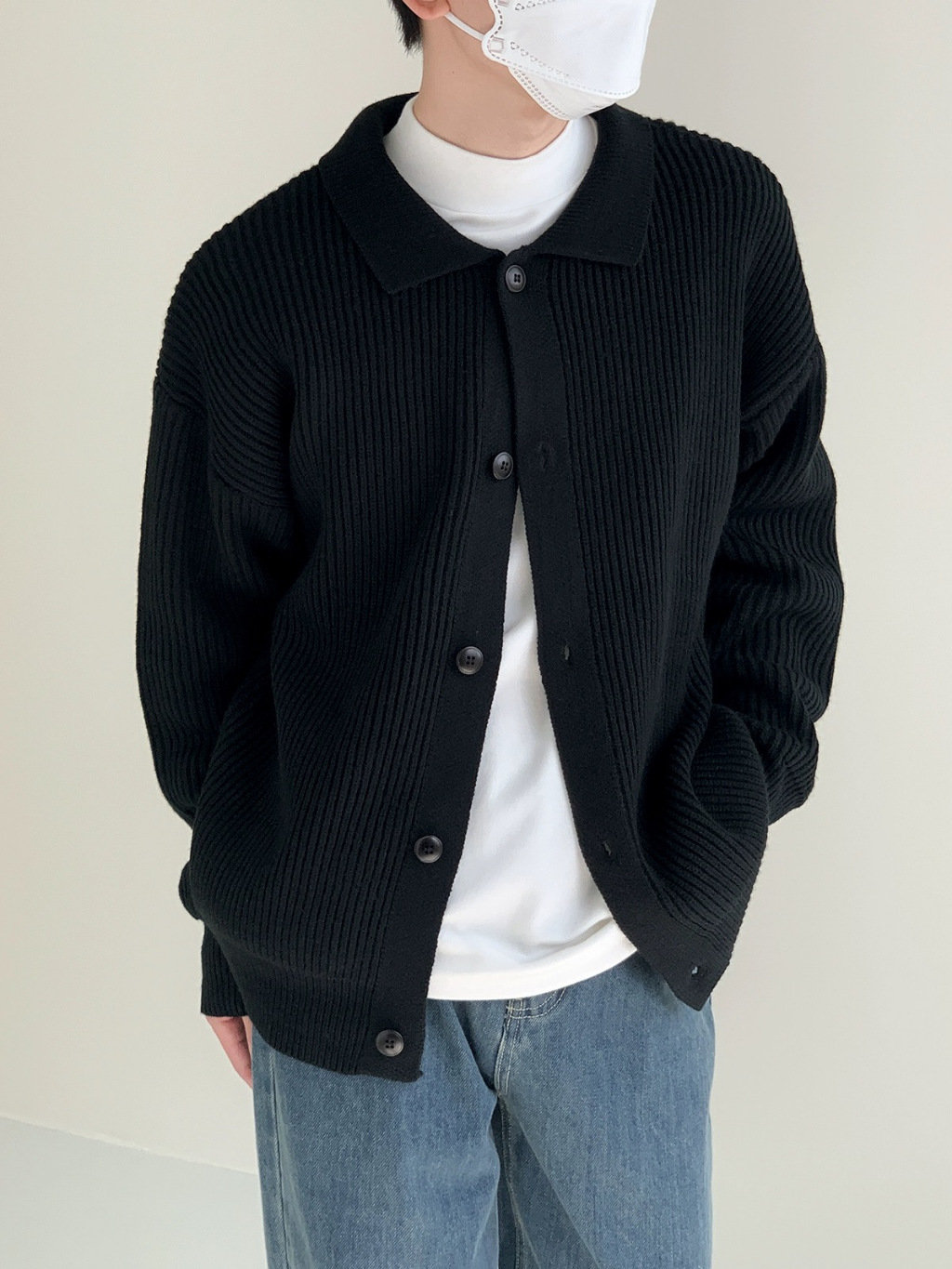 Jual TYLER KNITTED CARDIGAN (BLACK) | CARDIGAN RAJUT PRIA (HITAM ...