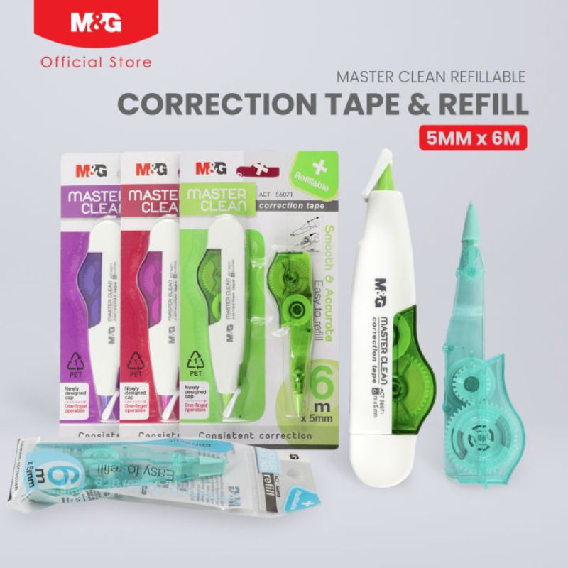 Jual M&G MASTER CLEAN REFILLABLE CORRECTION TAPE TIPEX ROLL LABEL TARIK ...