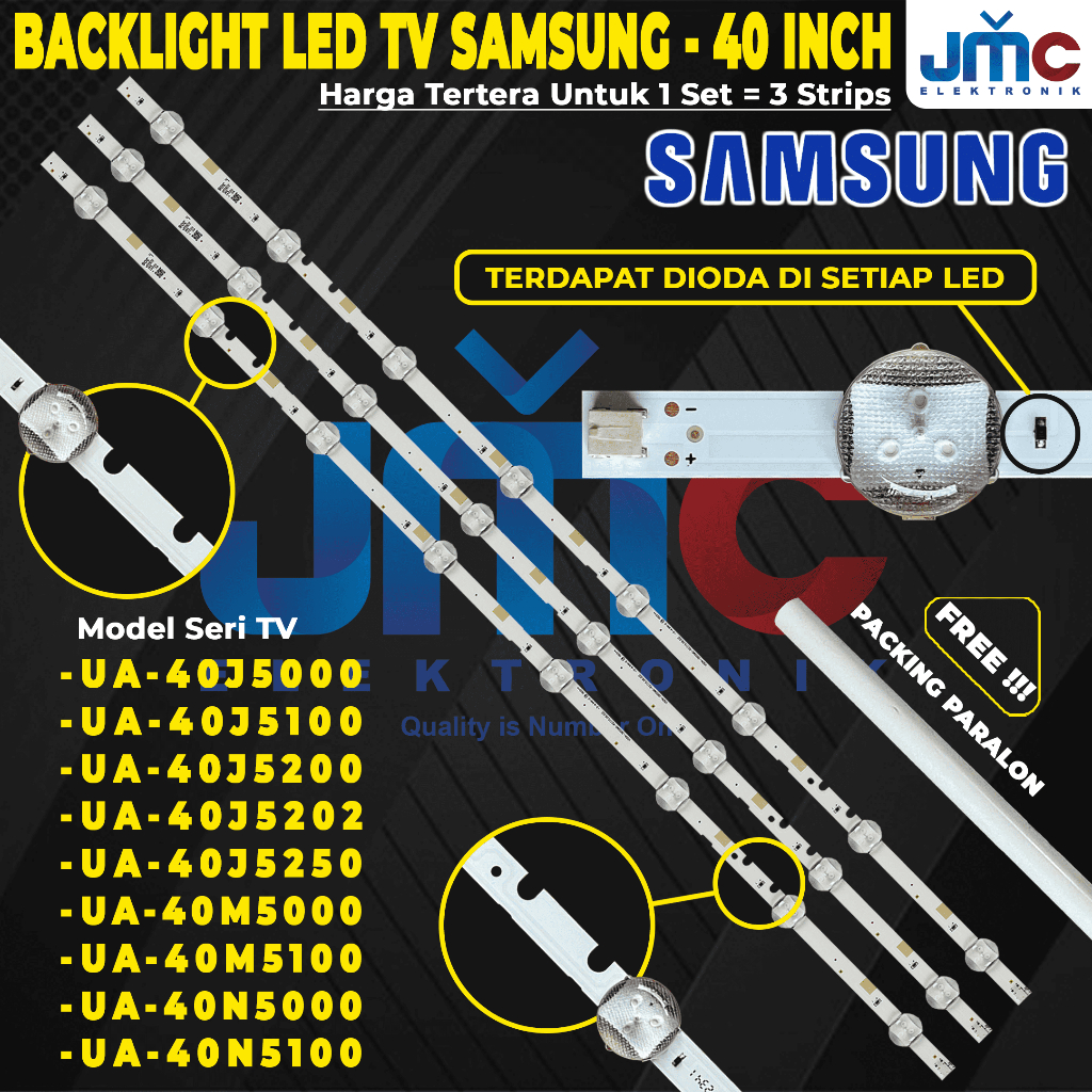 Jual Backlight TV SAMSUNG 40 Inch UA40J5000 UA40J5100 UA40J5200 UA40J5202 UA40J5250 UA40N5000 ...