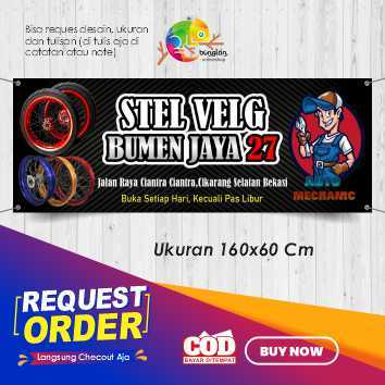 Jual Spanduk Banner 160x60 Bengkel Stel Velg Repaint Velg Motor ...