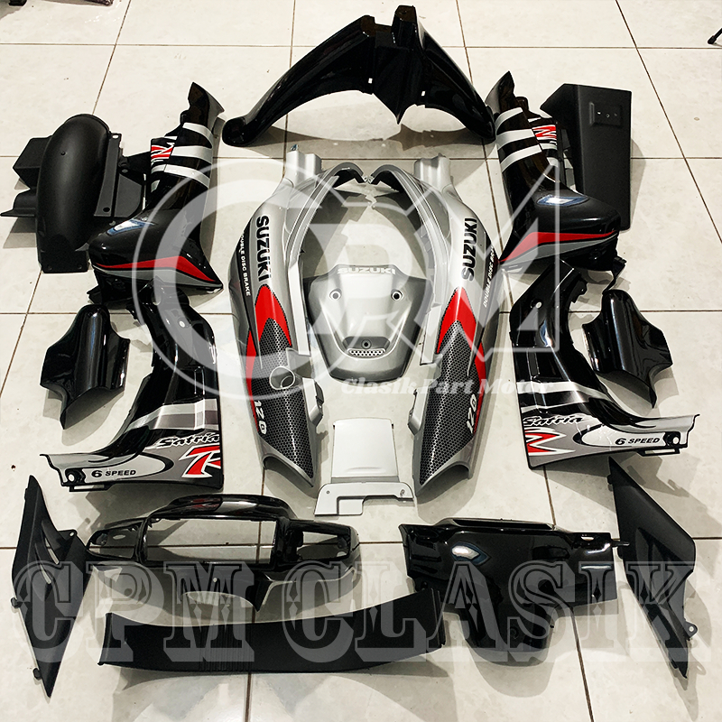 Jual Body Full set Satria Lumba Hitam Silver | Shopee Indonesia