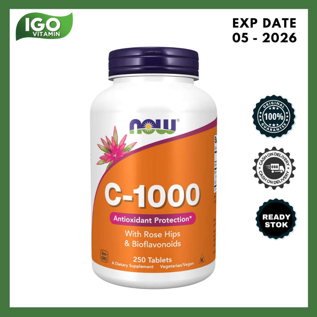Jual NOW Vitamin C 1000 C-1000 250 Tab RH With Bioflavonoids | Shopee ...