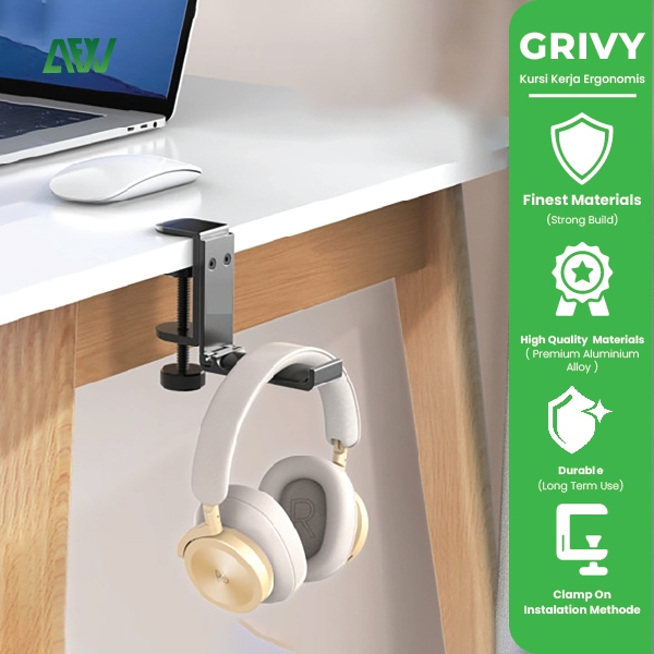Jual GRIVY Stand Hanger Headphone Hook Gantungan Headset Cantolan Kabel ...