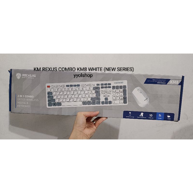 Jual REXUS KEYBOARD + MOUSE WIRELESS KM8 BLACK & WHITE ORIGINAL ...